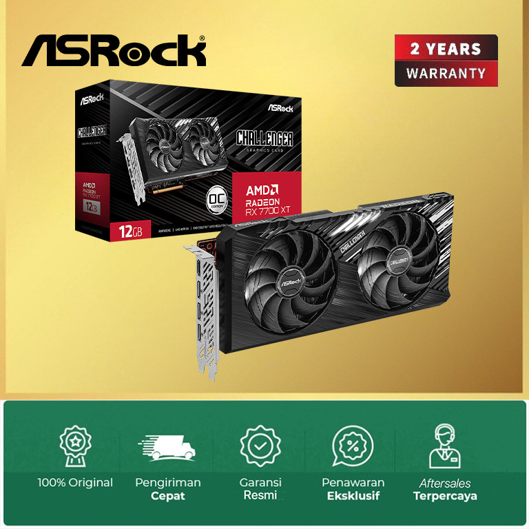 Jual VGA Card ASRock AMD Radeon RX 7700 XT Challenger 12GB OC GDDR6 ...