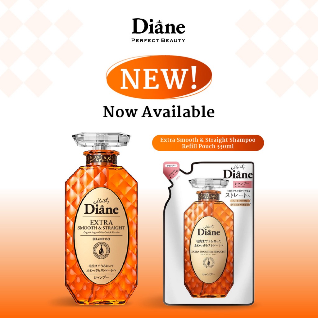 Jual Moist Diane EXTRA SMOOTH & STRAIGHT Shampoo REFILL 330ml | Shopee ...
