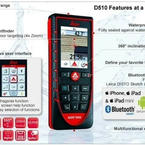 Jual Leica Disto D510 Meteran Digital Laser Distance 200m | Shopee ...