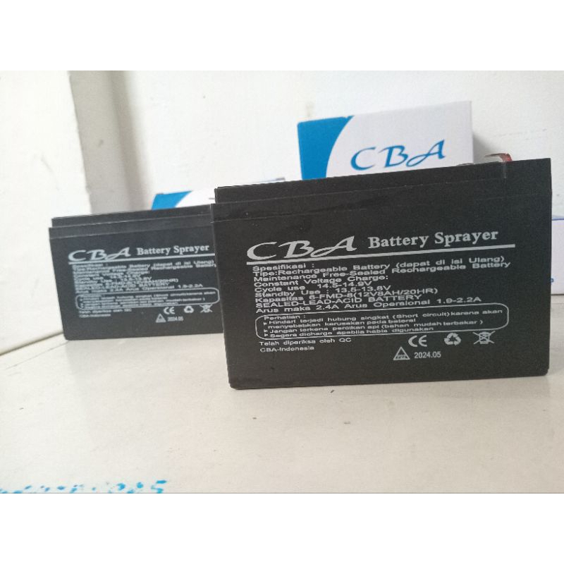Jual AKI BATTERY SPRAYER ELEKTRIK CBA 8 Ah/ 12V (GARANSI Original 100% product PT. CBA) | Shopee ...