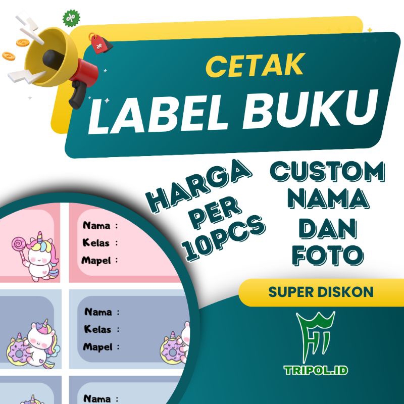 Jual cetak label buku pelajaran custom | Shopee Indonesia