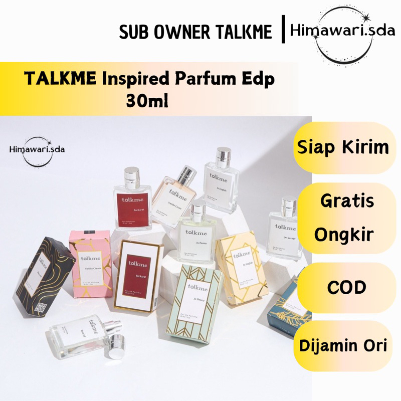 Jual [SUB OWNER] TALKME Parfum 30Ml (Spray) Talkme Parfume Tahan lebih ...