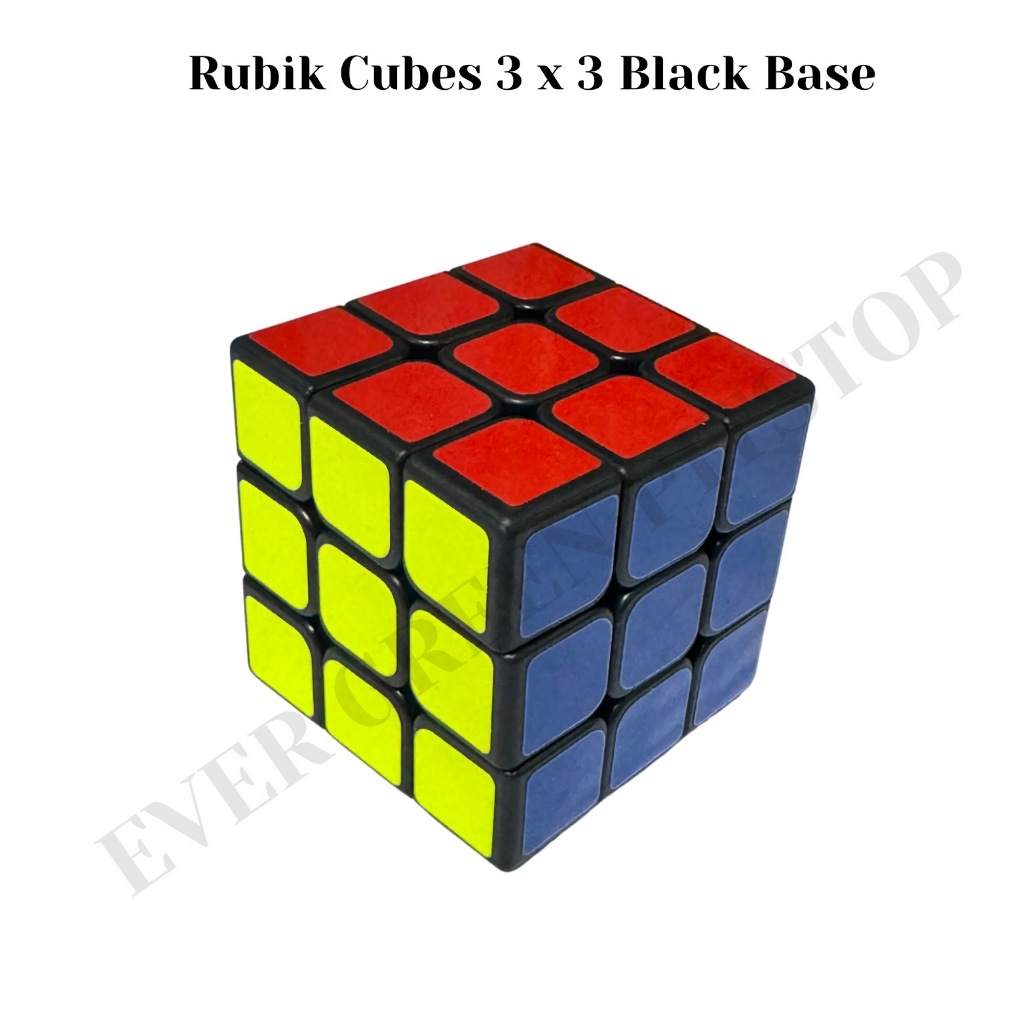 Jual Rubik Cubes 3 x 3 Rubic Cube Black Base / Dasar Hitam 6 Warna ...