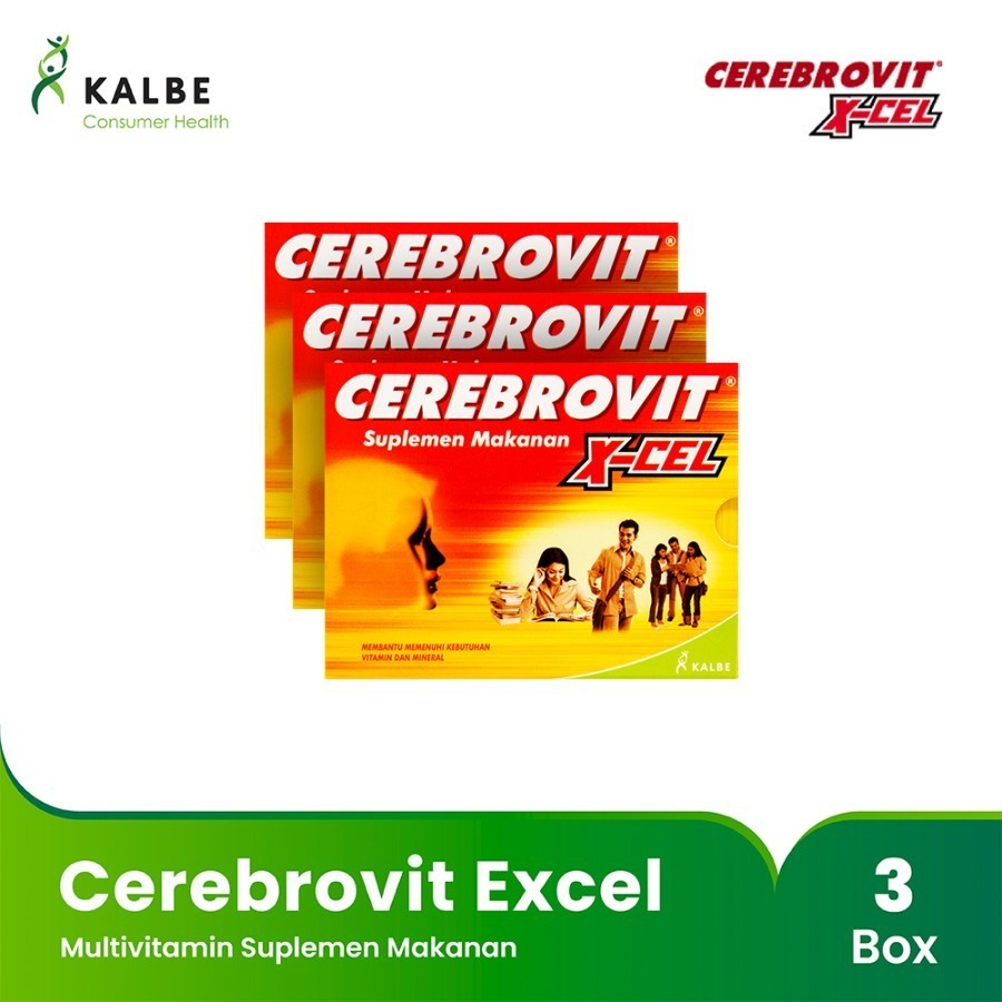Jual Cerebrovit Excel - Multivitamin Suplemen Makanan - 3 Pcs | Shopee ...