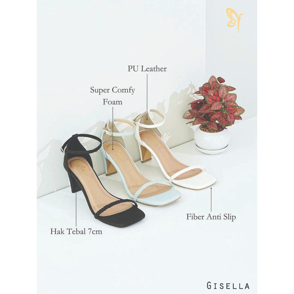 Jual STEPICON ( Gisella ) Angkle Strap Slim Chunky Heels 7 cm Wanita ...