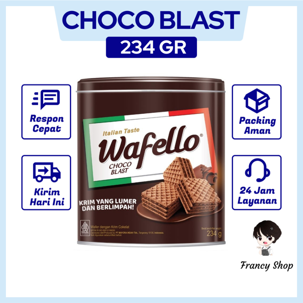 Jual Wafer Roma Wafello Coklat Toples Kaleng 234 gr | Shopee Indonesia