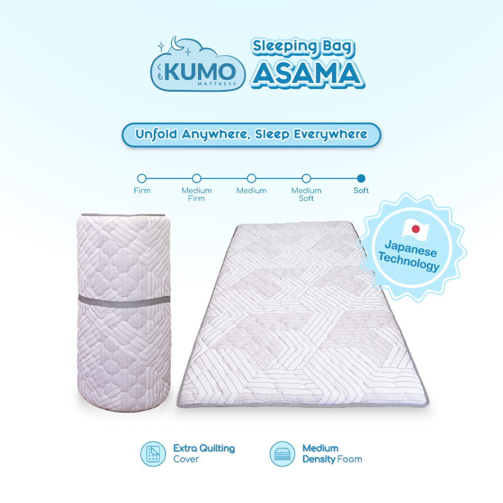 Jual KUMO | Sleeping Bag Kumo ASAMA - Tebal 10 cm | Kasur Busa Lipat Lantai Travel / Traveling ...