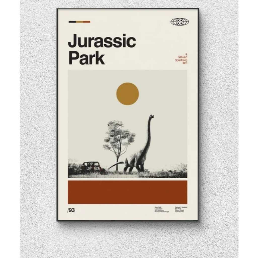 Jual Poster Dinding Aesthetic Bingkai Kayu Premium Film | Jurassic Park ...