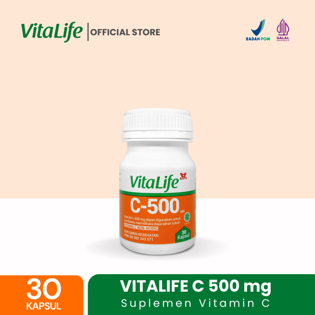 Jual Vitalife Vitamin C 500 Suplemen Kesehatan Ekstrak Vitamin C - 30 Kapsul | Shopee Indonesia