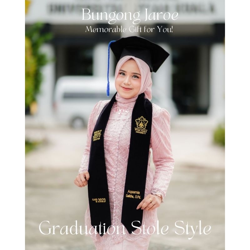 Jual SELEMPANG LEHER WISUDA ALA STANFORD | SORONITY GRADUATION STOLE ...