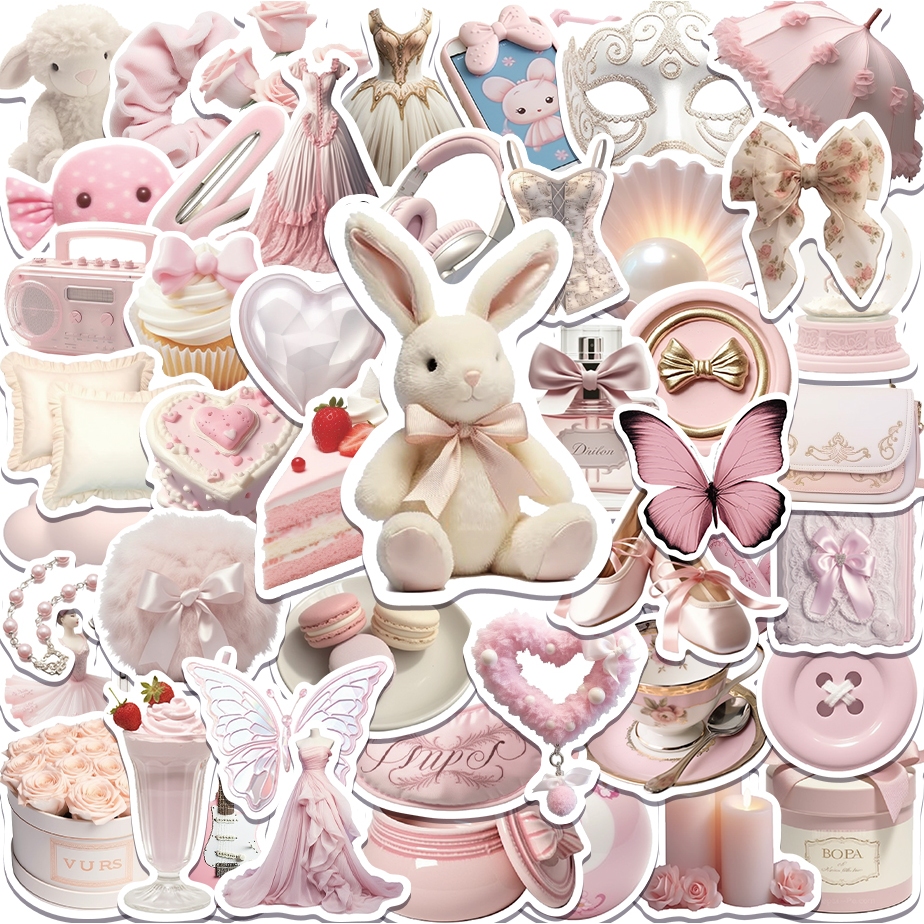 Jual [50 PCS]Stiker Aesthetic Balet Pink Girly Stiker Pack Vinyl Anti ...