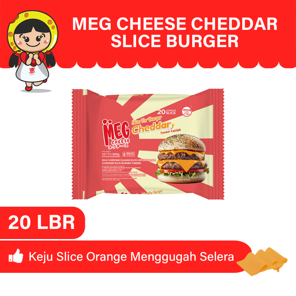 Jual MEG Cheddar Slice Burger 20 slices | Shopee Indonesia