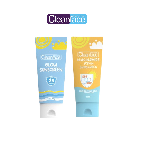 Jual Cleanface Glow Sunscreen Spf 25 | Niacinamide Serum Sunscreen Spf ...
