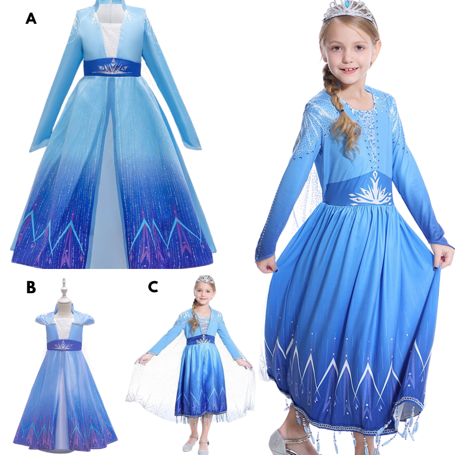 Jual [MAMASILO] Dress Frozen Anak Perempuan/Baju Princess Warna Biru ...