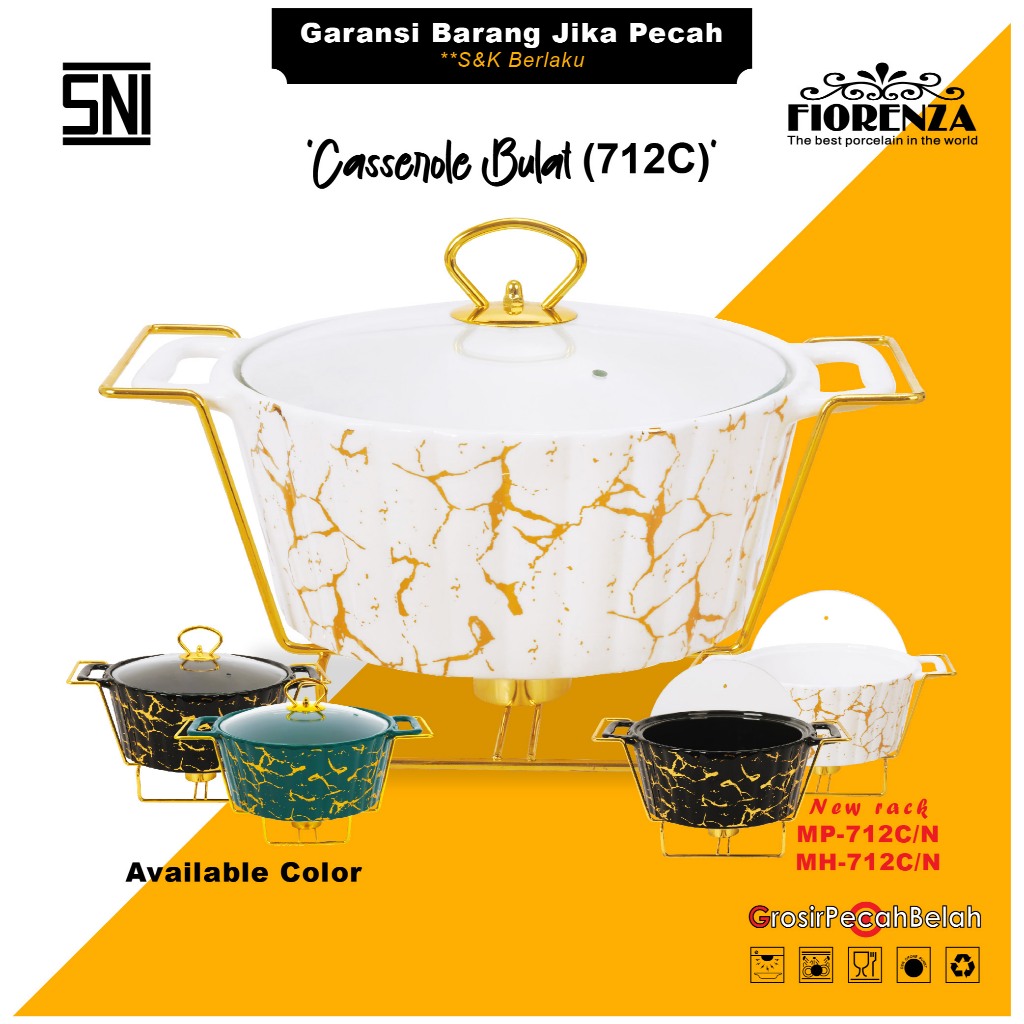 Jual Wadah Saji Basi Keramik Bulat Set Motif Marble Fiorenza 712C | Shopee Indonesia