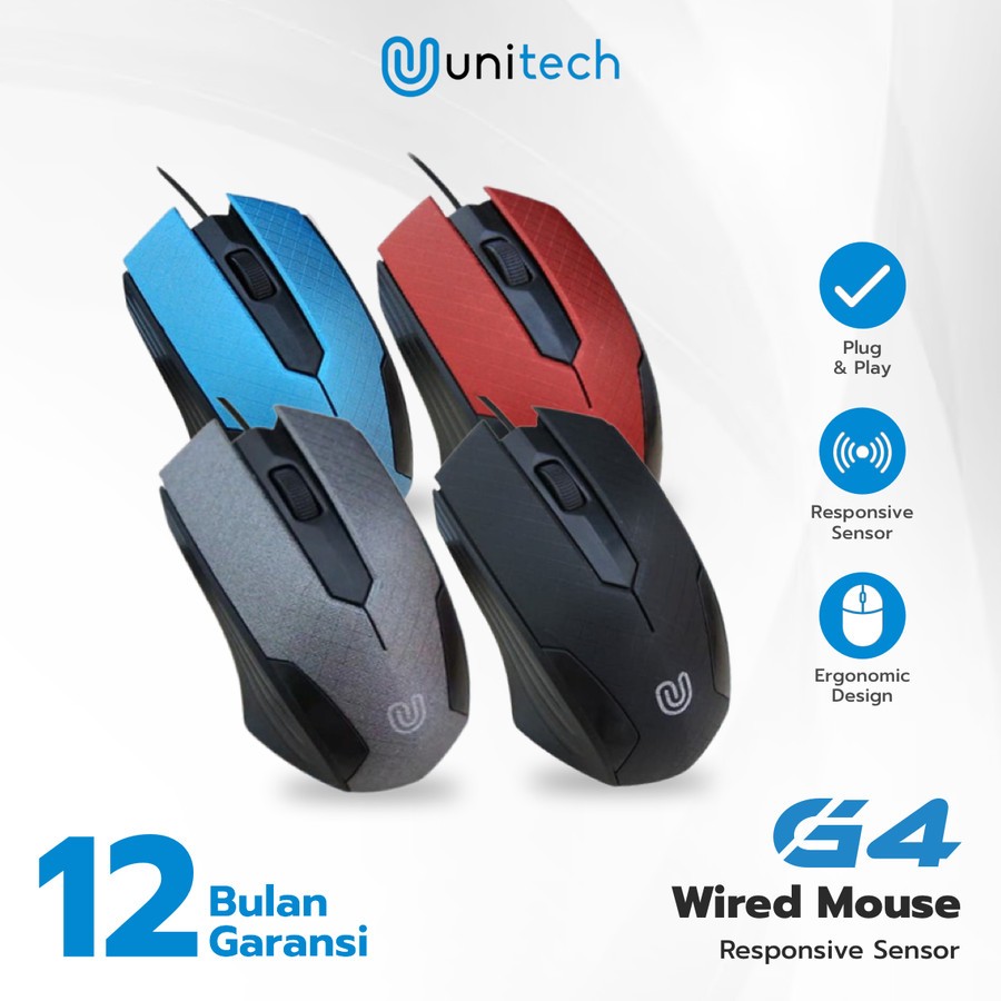 Jual Mouse G4 Wired USB / Mouse Kantor | 1000 DPI - Optical Sensor ...