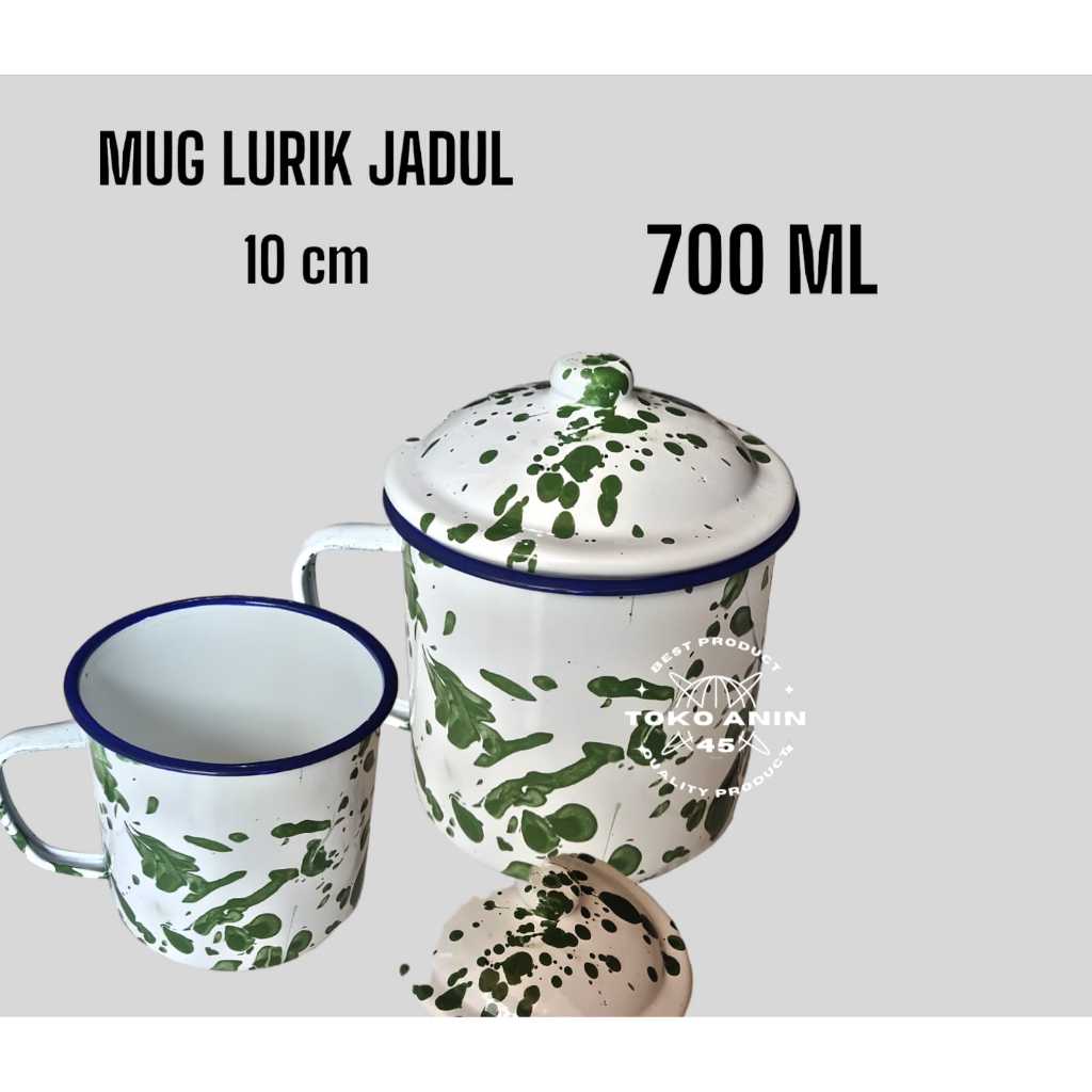 Jual gelas mug jadul lurik/ gelas mug enamel/gelas kaleng jadul ...