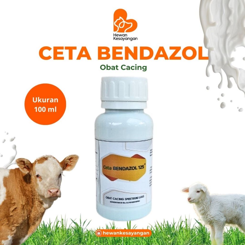 Jual CETA BENDAZOL 125 Ukuran 100 ml Obat Cacing Kambing Sapi Babi Ayam ...