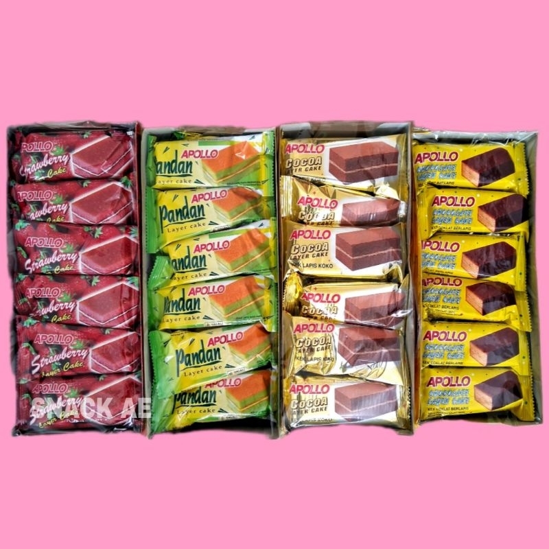 Jual APOLLO Layer Cake BOX isi 24pcs || Apollo Bolu Lapis | Shopee ...