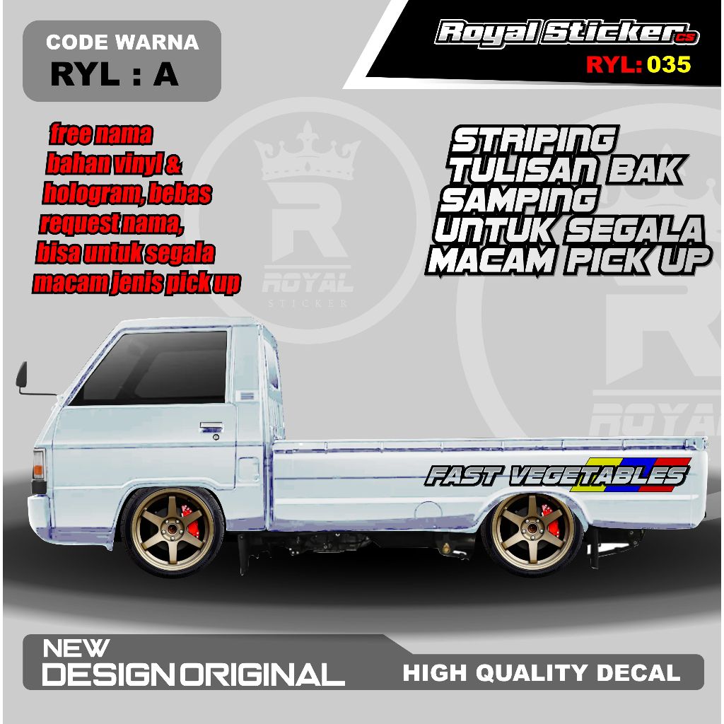 Jual STIKER DECAL BAK SAMPING MOBIL PICK UP GRANDMAX-STIKER MOTIF KECE ...