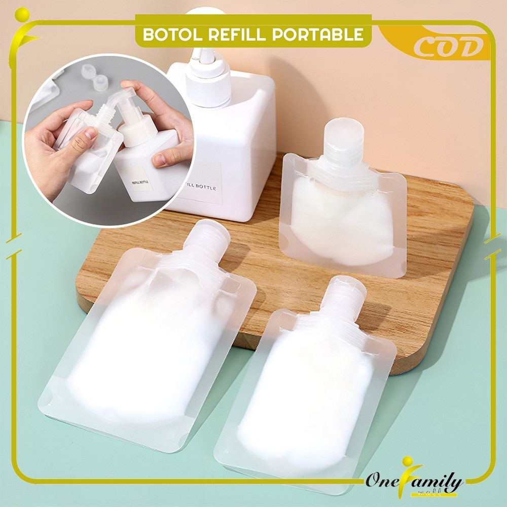 Jual ONE-C1025 Travel Pouch Botol Refill Transparan Fliptop Tempat ...