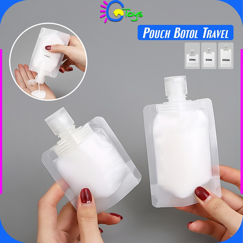 Jual CR-C1025 Travel Pouch Botol Refill Transparan Fliptop Tempat Sabun ...