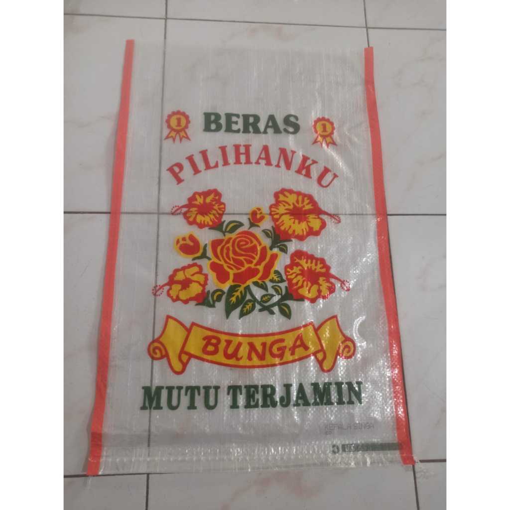 Jual Karung Beras Transparan Cap Bunga (List Merah) 10 Kg | Shopee ...