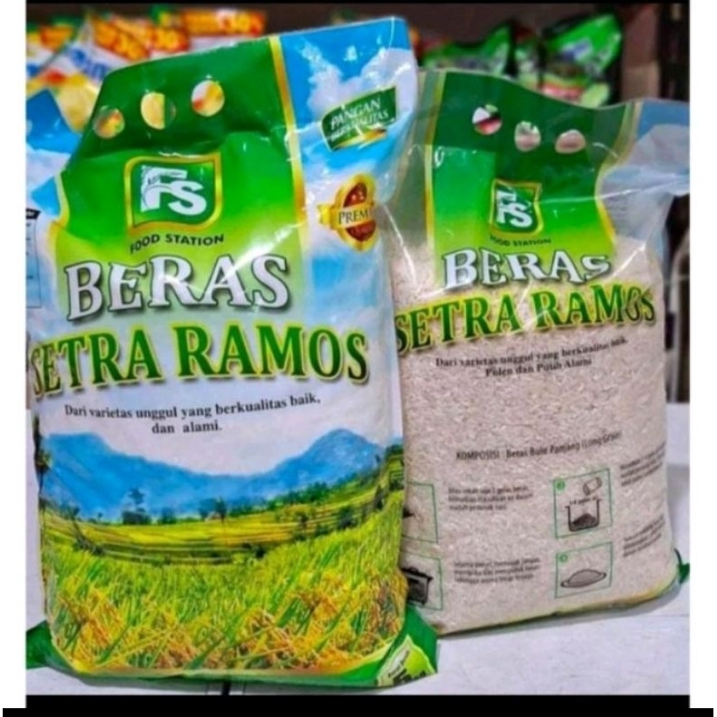 Jual Beras FS Food Station Setra Pulen / Setra Ramos 5kg | Shopee Indonesia