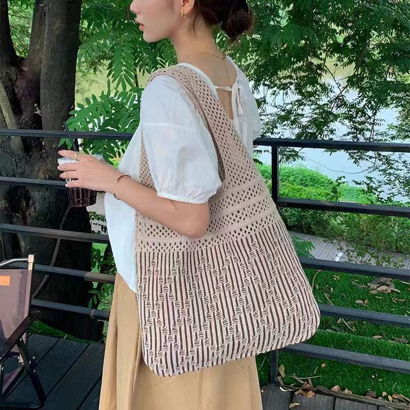 Jual Yerin Knitted Beach Tote Bag / Tas Pantai Rajut Premium / Tas Rajut Estetik | Shopee Indonesia