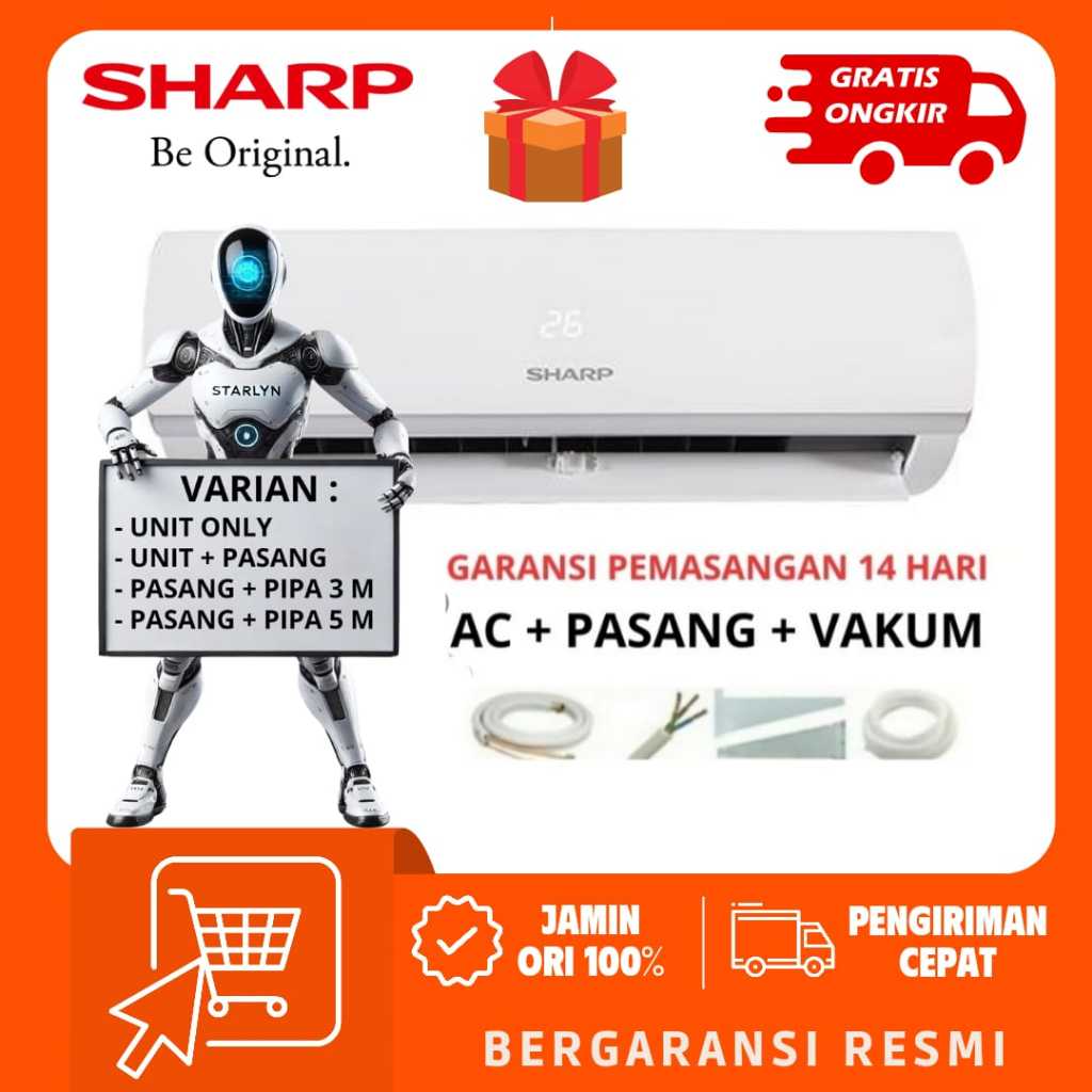Jual SHARP AC 1/2 PK 0.5 PK + Pasang R32 5ZCY / A5ZCY | Shopee Indonesia