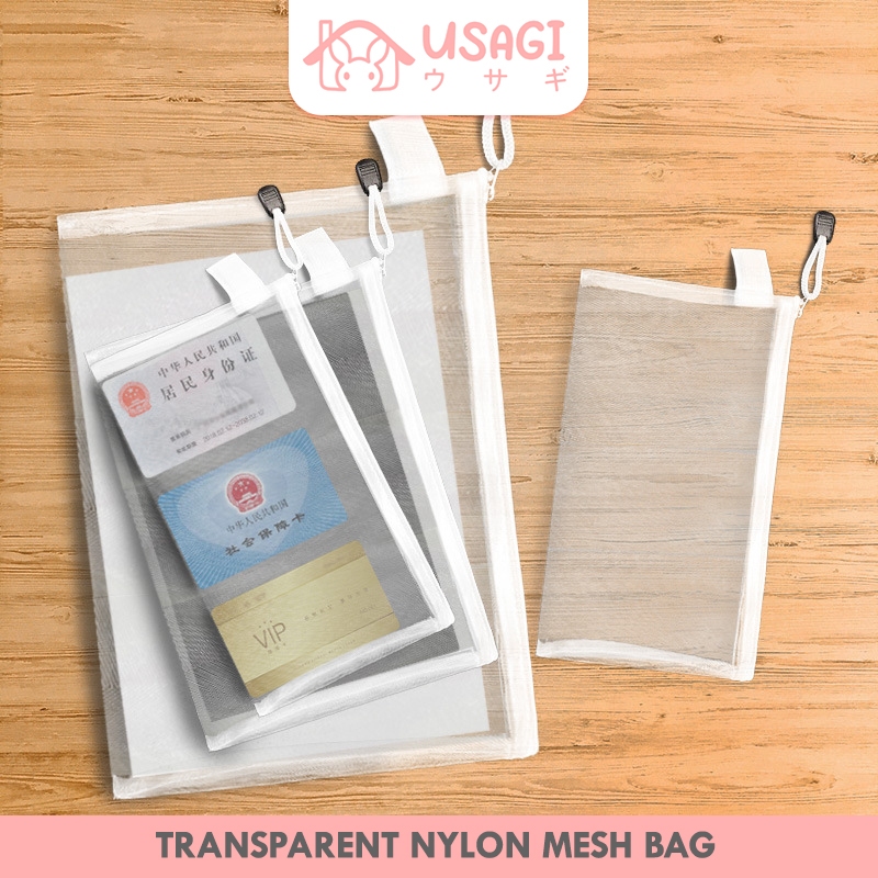 Jual USAGI OFFICIAL - Transparent Nylon Mesh Bag / Pouch Jaring Tempat ...