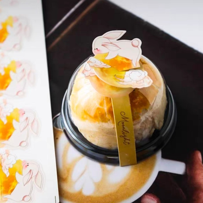 Jual (1 Lembar isi 6 Pasang ) Stiker mooncake label kue bulan 3D stiker ...