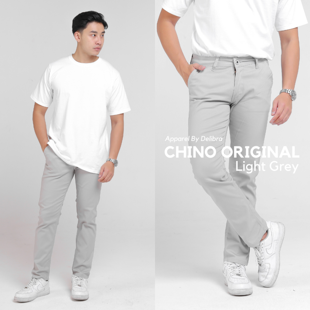 Jual Delibra Celena Chino Panjang Original Light Grey | Shopee Indonesia