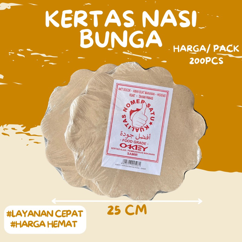 Jual Kertas Nasi Alas Bulat Piring bakul Bunga Bungku Nasi Bunga ...