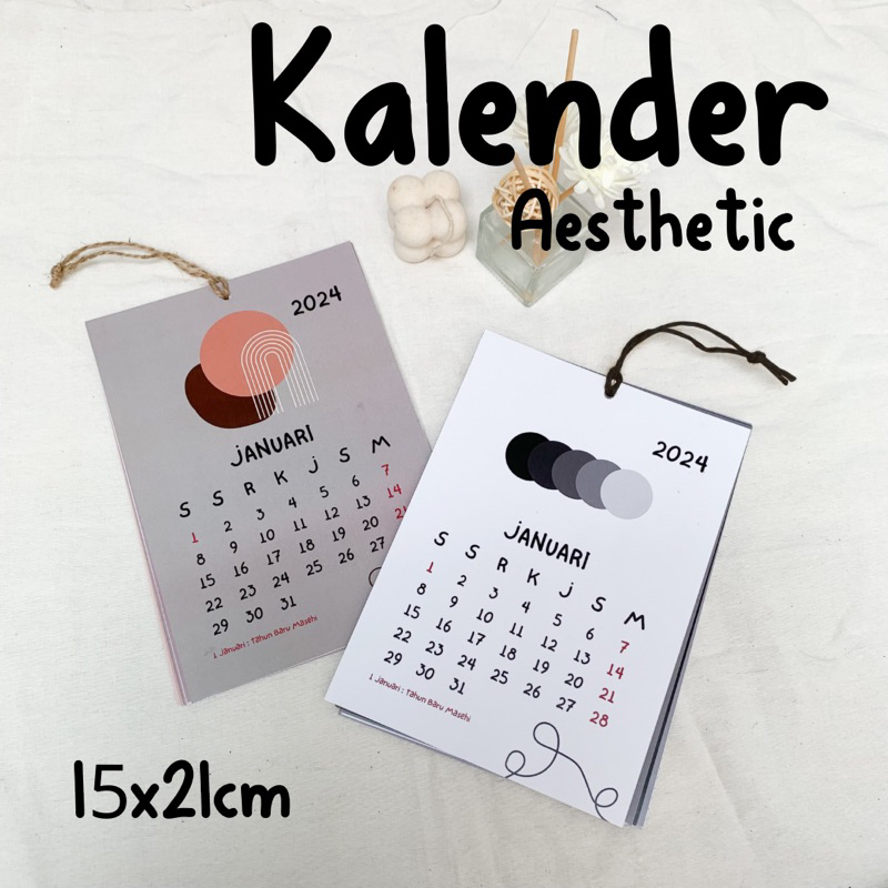 Jual Kalender Aesthetic 2024 | Kalender Lucu | Estetik | Hiasan Dinding ...