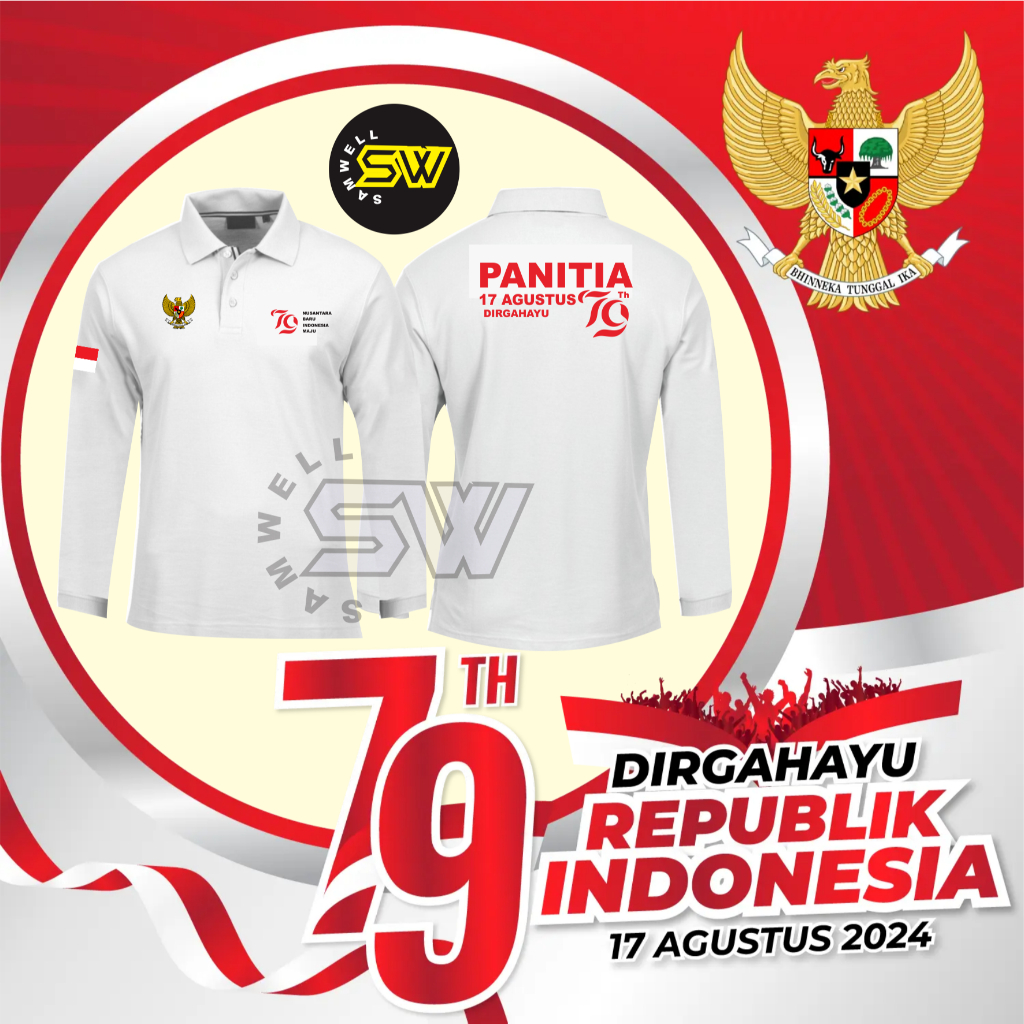 Jual Poloshirt / Kaos Kerah Polo Panitia Dirgahayu Republik Indonesia ke 79 Nusantara Baru ...