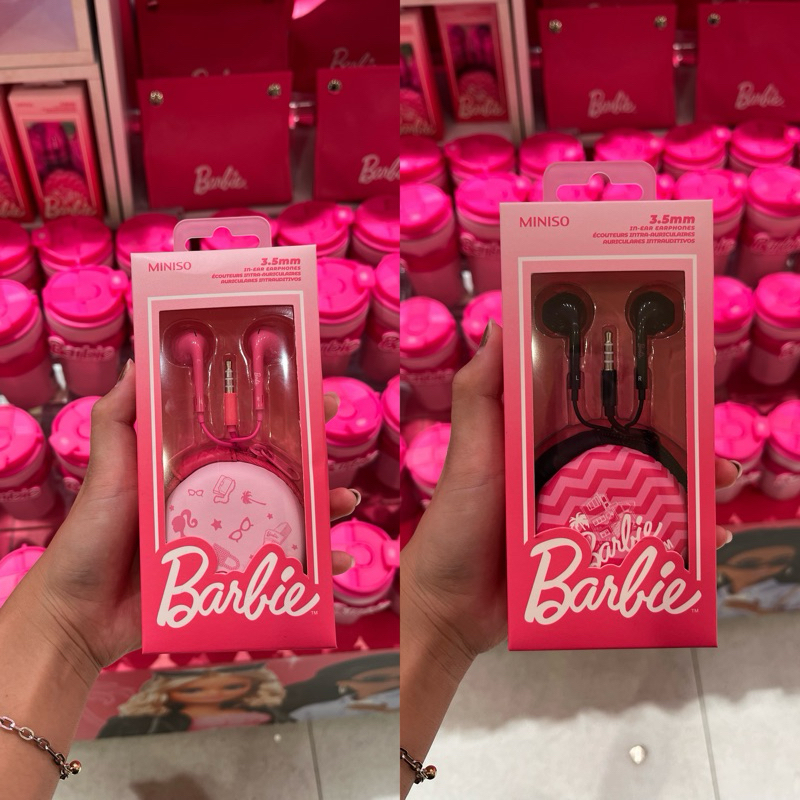 Jual Miniso x Barbie ‼️ Earphone / Headset 3,5mm With Pouch Barbie ...