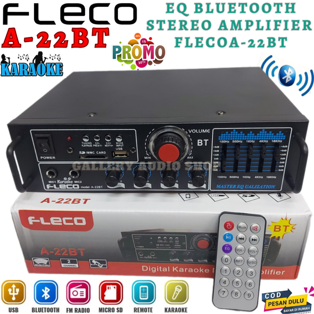 Jual Amplifier Bluetooth FLECO A-22BT | Mixer Power Amplifier Jumbo ...