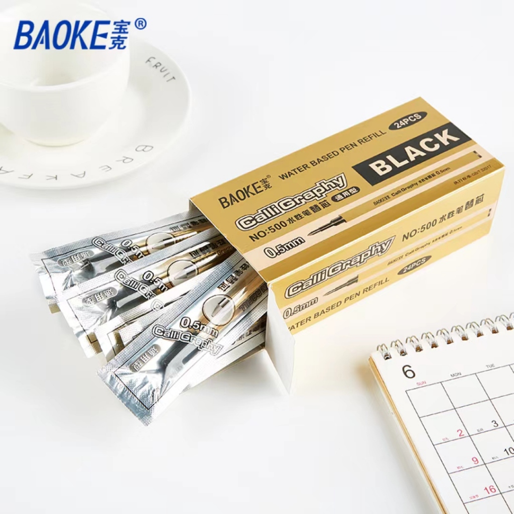 Jual BAOKE Water-based Pen Refill / Isi Ulang Pulpen 0.5mm Tinta hitam ...