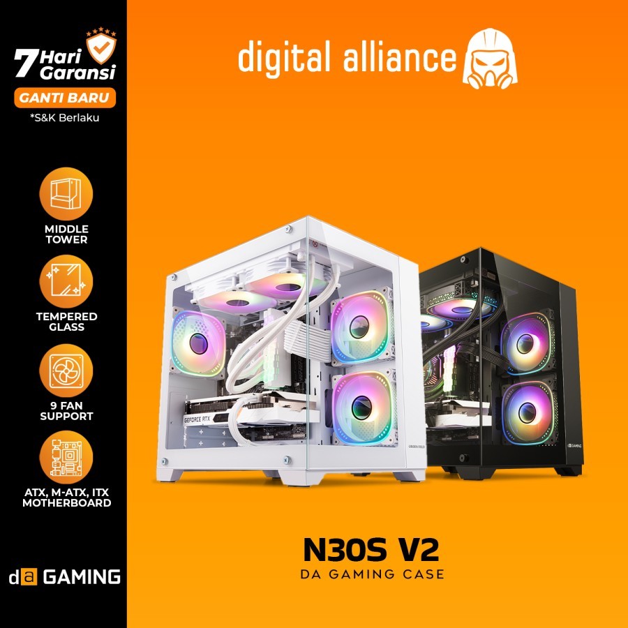 Jual Casing Gaming Digital Alliance DA N30S v2 NEW Mid Tower m-ATX PC ...