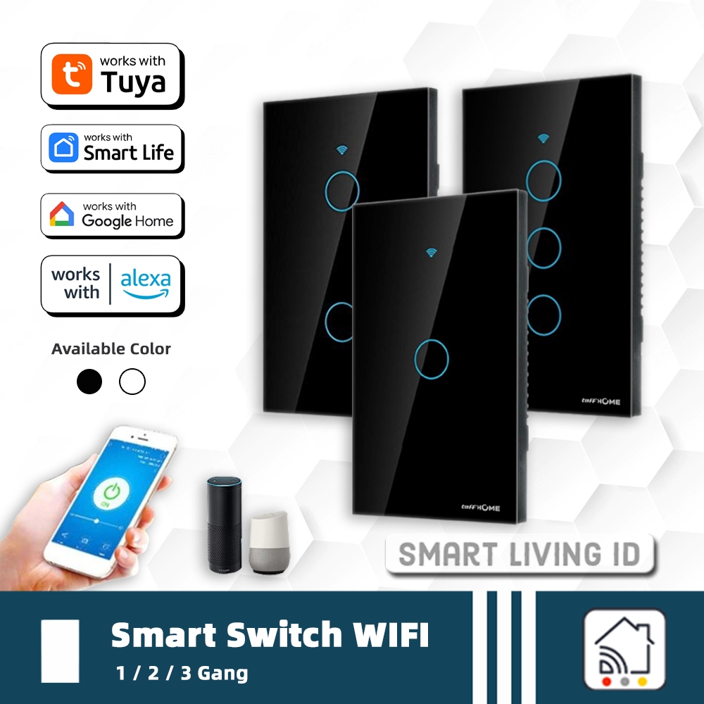 Jual Saklar Lampu Tuya Smart Wall Switch WIFI RF433 Google Home ...