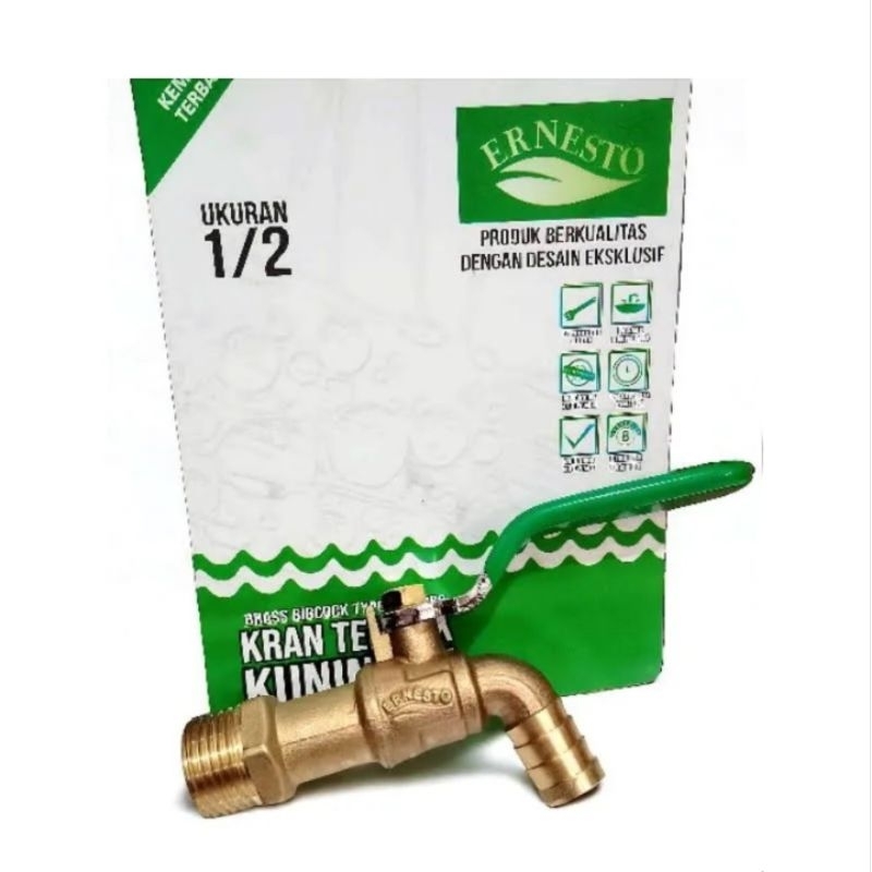 Jual Kran Keran Air ERNESTO KUNINGAN 1/2 Inch & 3/4 Inch | Shopee Indonesia