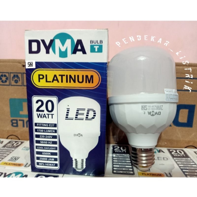 Jual Lampu LED T Bulb DYMA 20W Nyala Terang Kelas Platinum Premium BODI ...