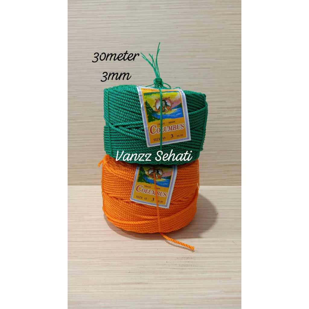 Jual Tali Nilon Plastik Ukuran 3mm Panjang 30 Meter / Tali Jemuran / Tali tambang | Shopee Indonesia