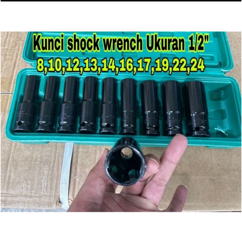 Jual kunci shock impact wrench 1/2" 10 pcs ukuran 8-24mm | Shopee Indonesia