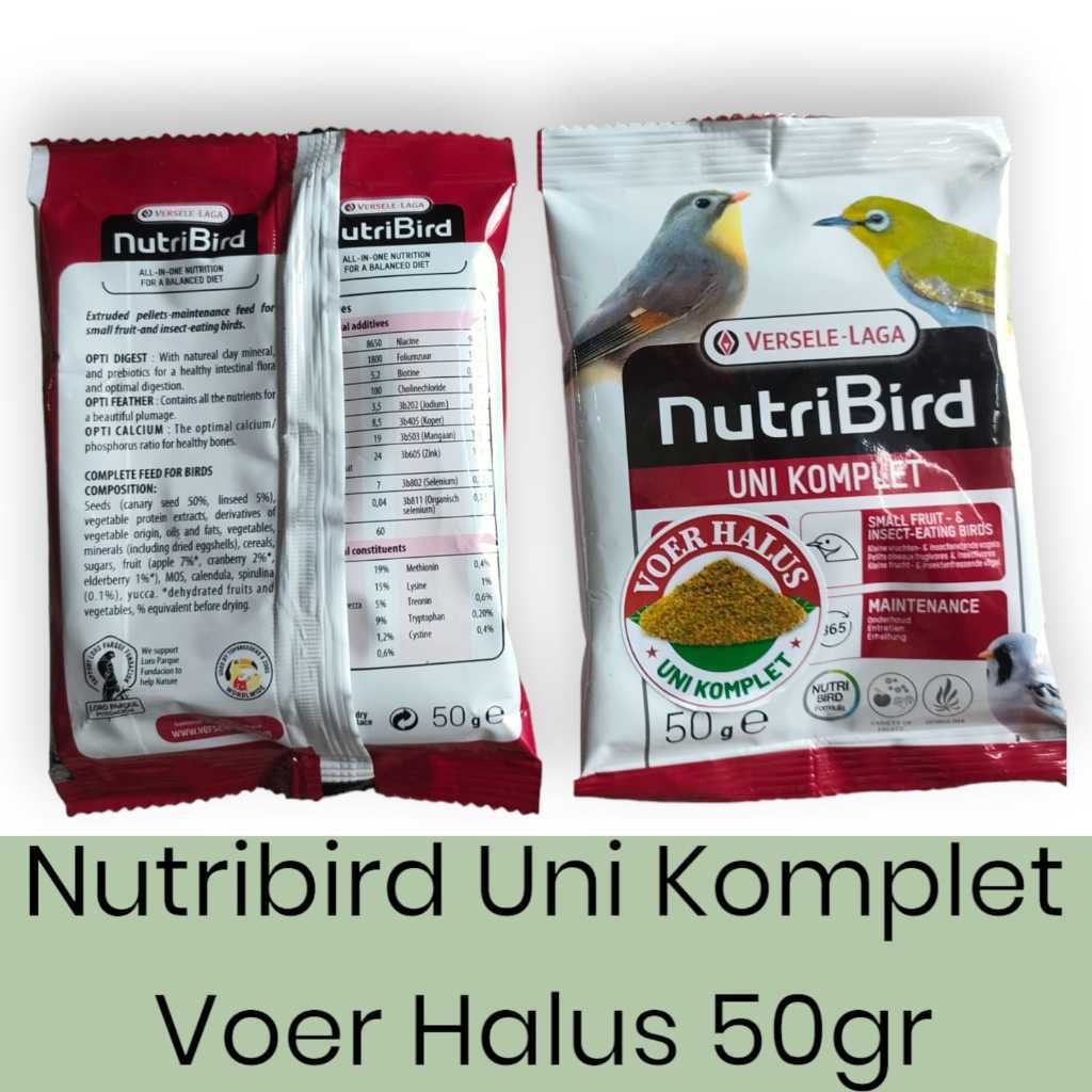 Jual Nutribird Uni Komplet 50gr kemasan Sachet ( Voer Halus ) | Shopee ...