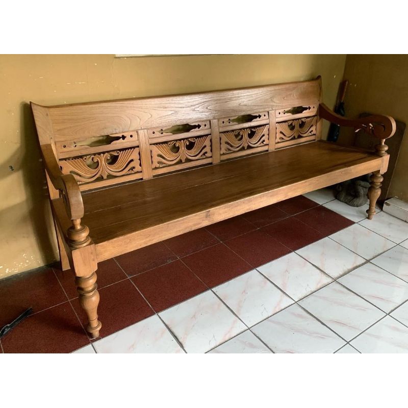 Jual kursi risban antik kayu jati kuno vintage bangku bale bale daybed ...