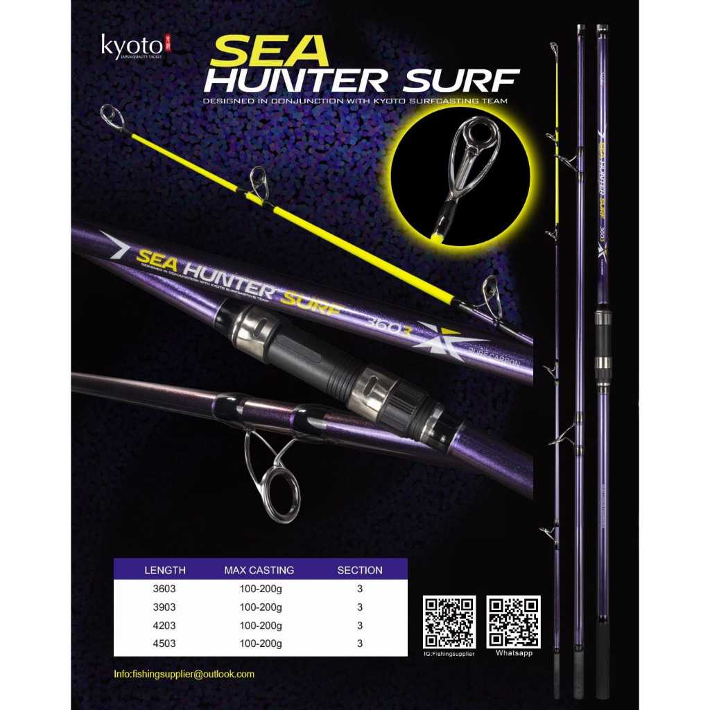 Jual Rod KYOTO SEA HUNTER SURF PURE CARBON | Shopee Indonesia