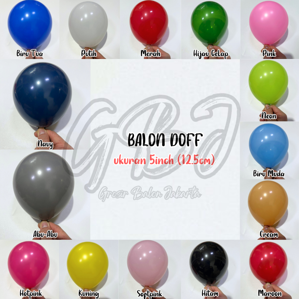 Jual (SATUAN) Balon DOFF Latex - 5 inch | Shopee Indonesia