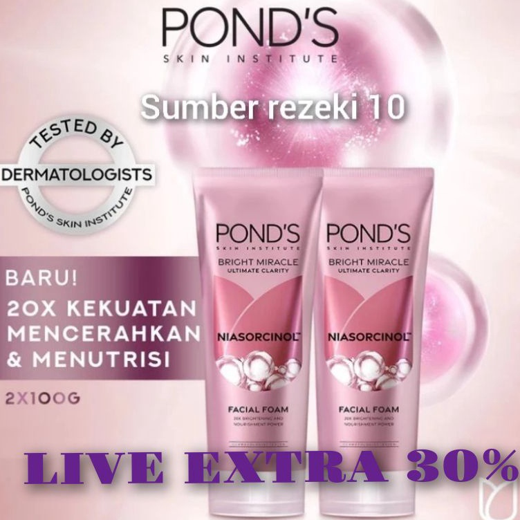 Jual Paket isi 2 pcs Ponds Bright miracle Ultimate Facial foam 1 gr ...